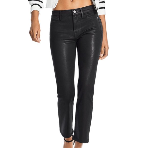 Frame Denim | Jeans | Frame Womens High Rise Coated Denim Straight Leg ...